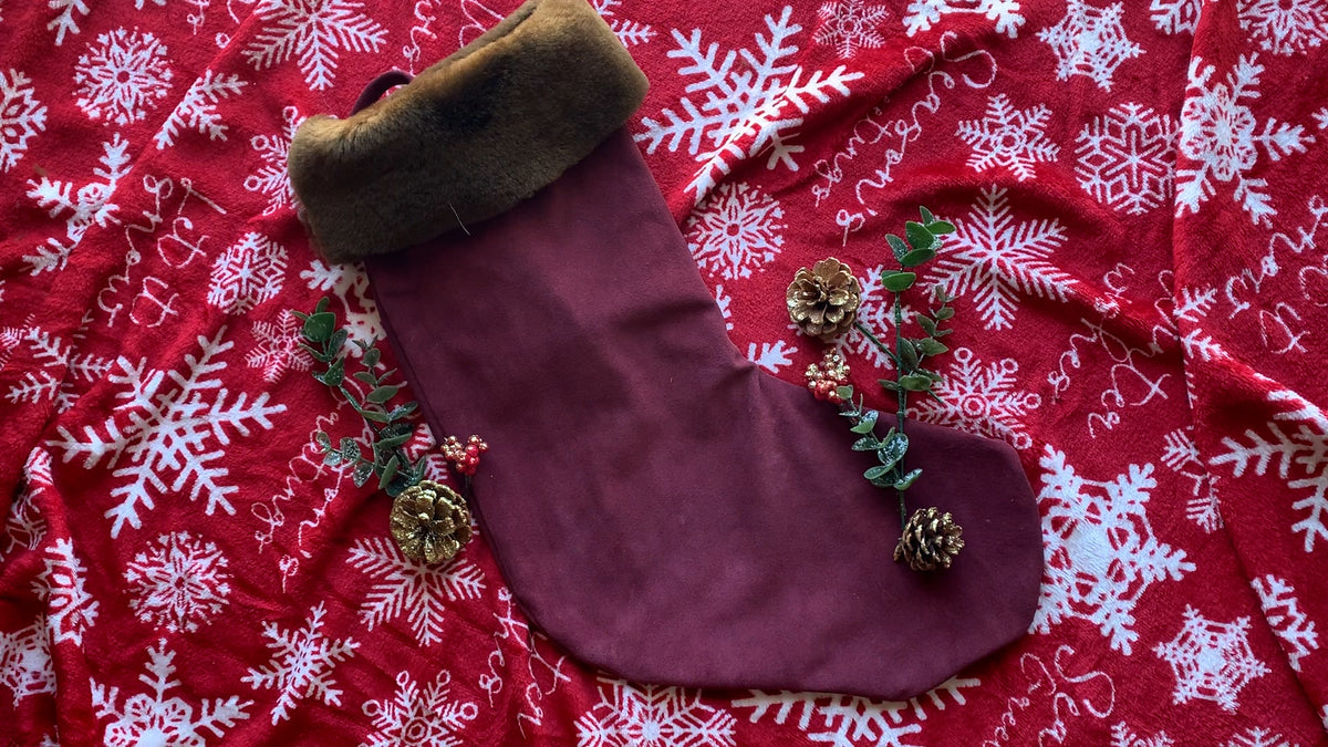 How to Make a Leather Holiday Stocking with Shearling Trim from Scratc ...