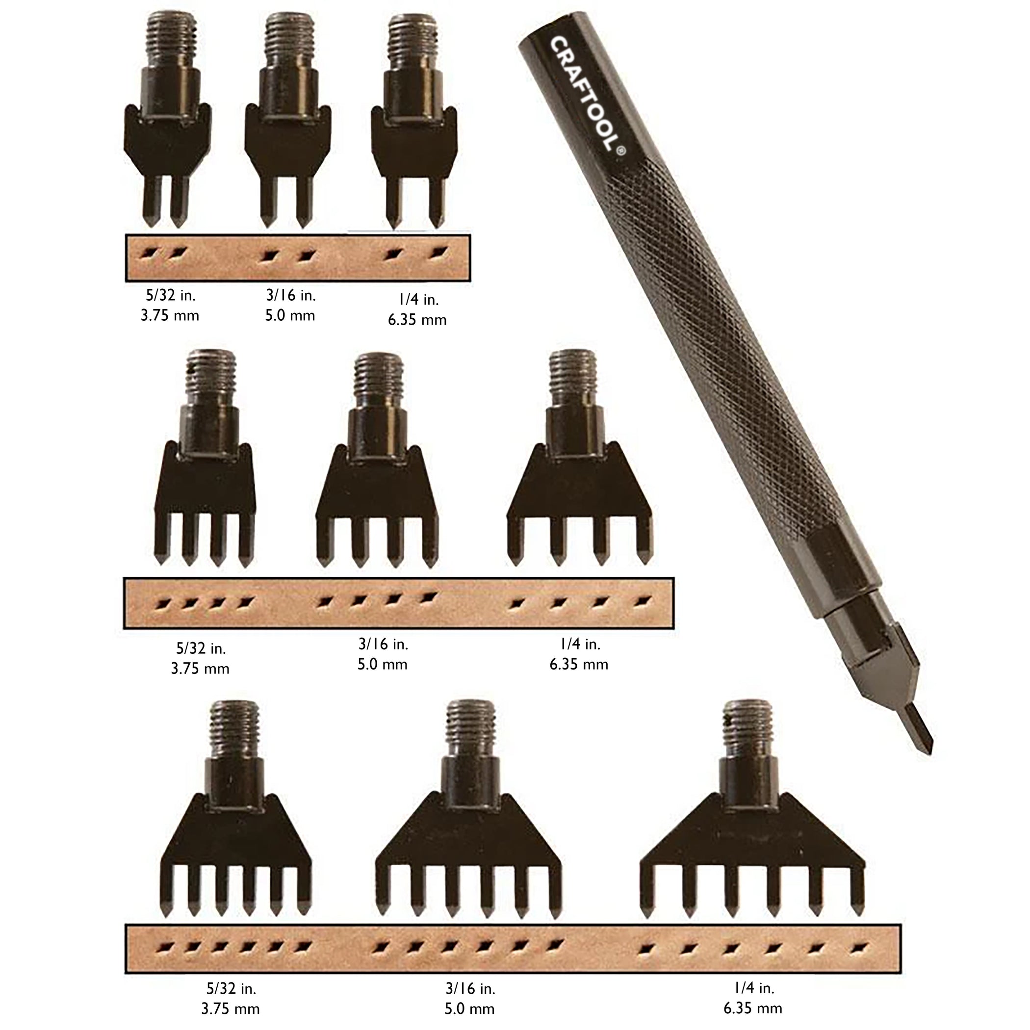 Craftool® Diamond Hole Chisel Set — Tandy Leather, Inc.