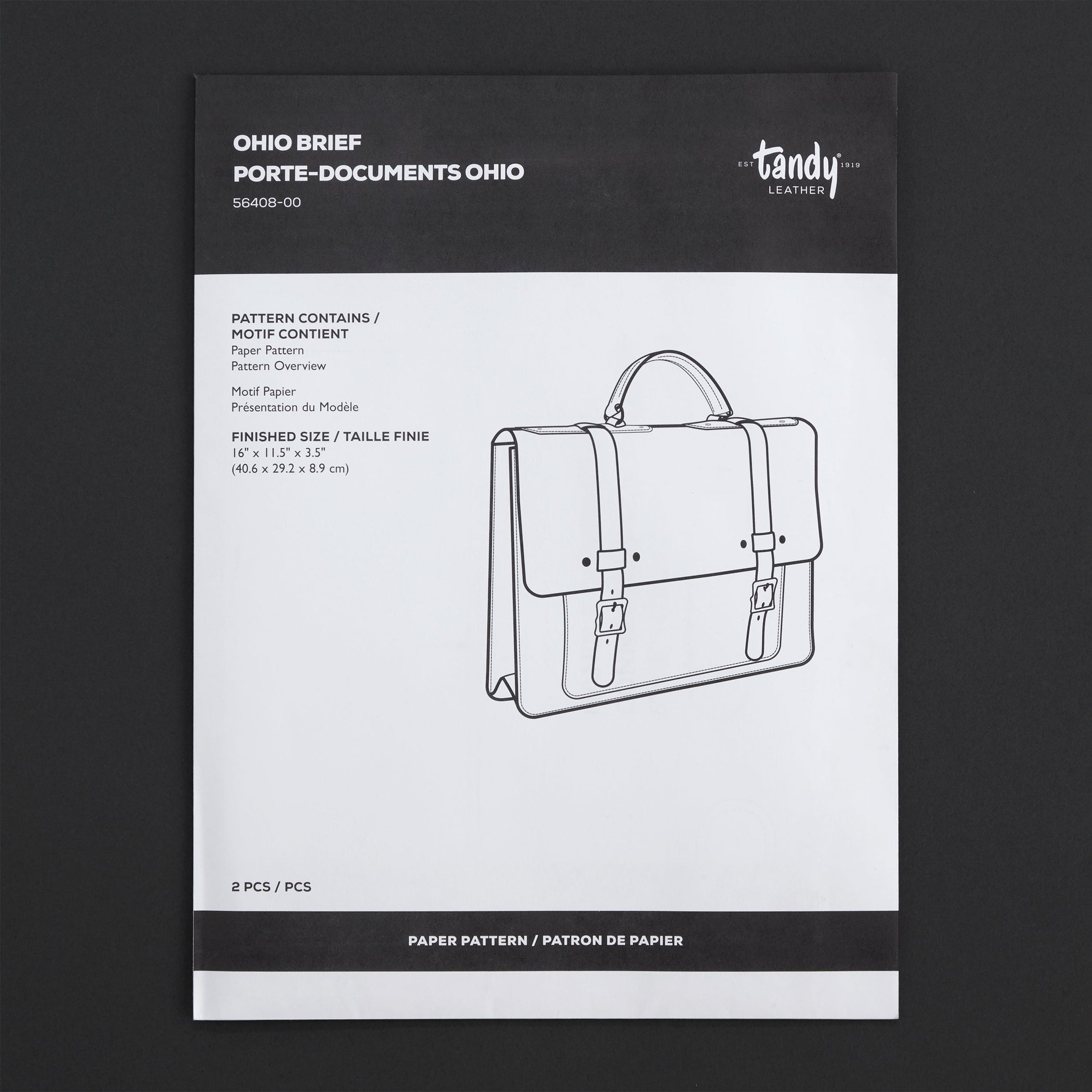 Ohio Briefcase Paper Pattern — Tandy Leather, Inc.