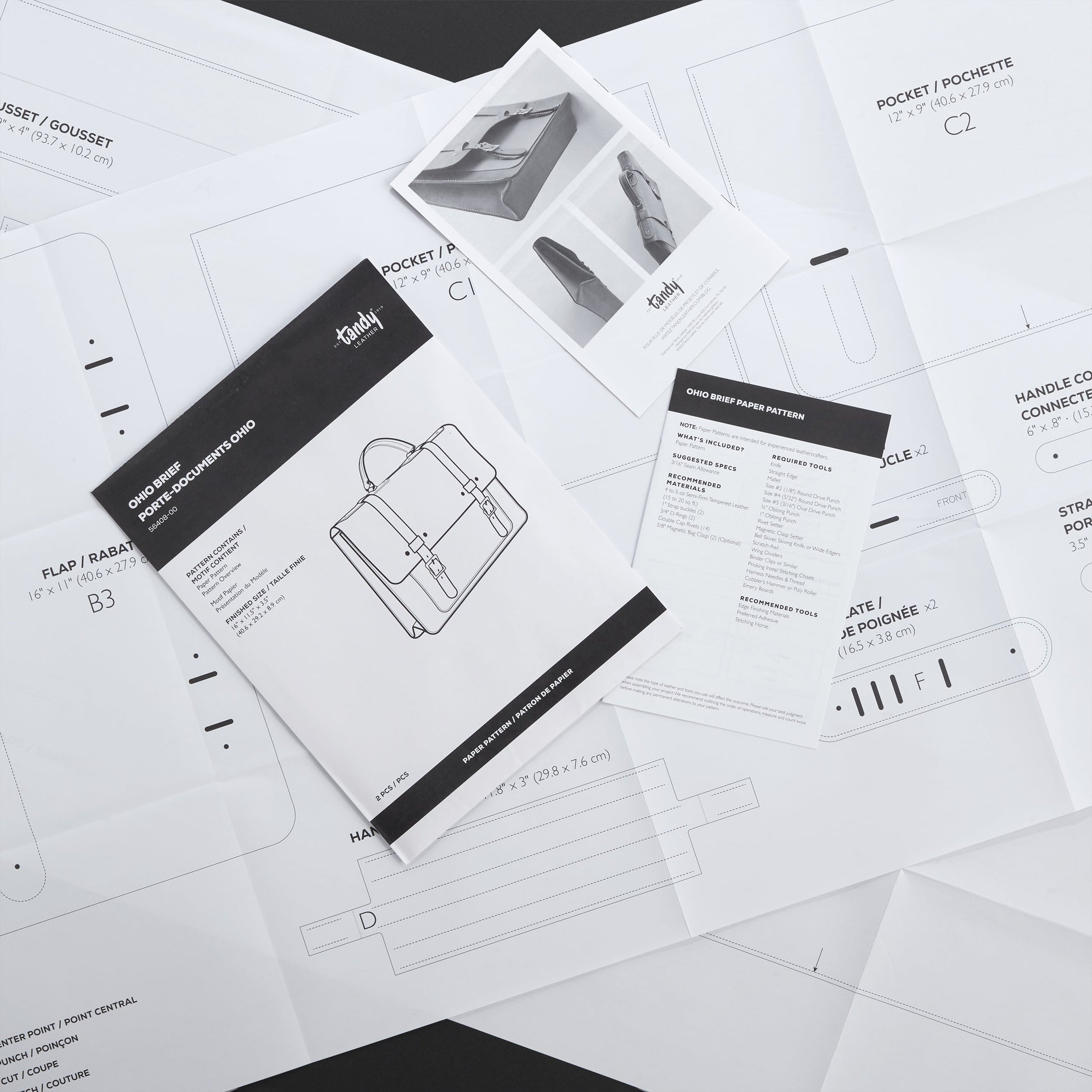 Ohio Briefcase Paper Pattern — Tandy Leather, Inc.