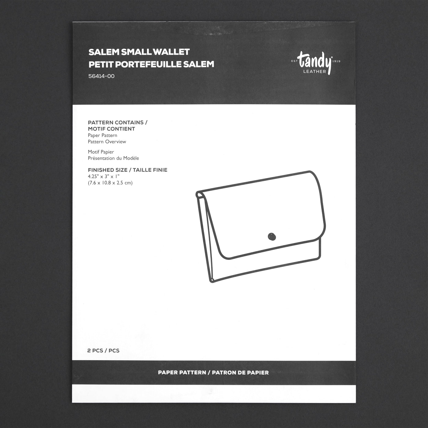 Salem Small Wallet Paper Pattern | Tandy Leather — Tandy Leather, Inc.