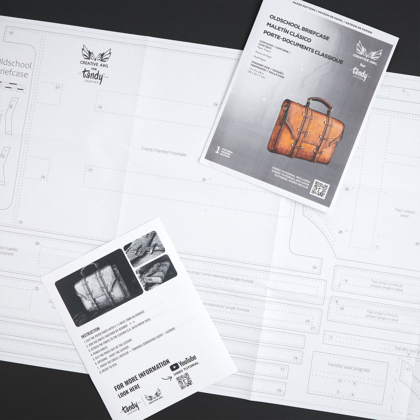 Creative Awl Old-School Briefcase Paper Pattern — Tandy Leather, Inc.