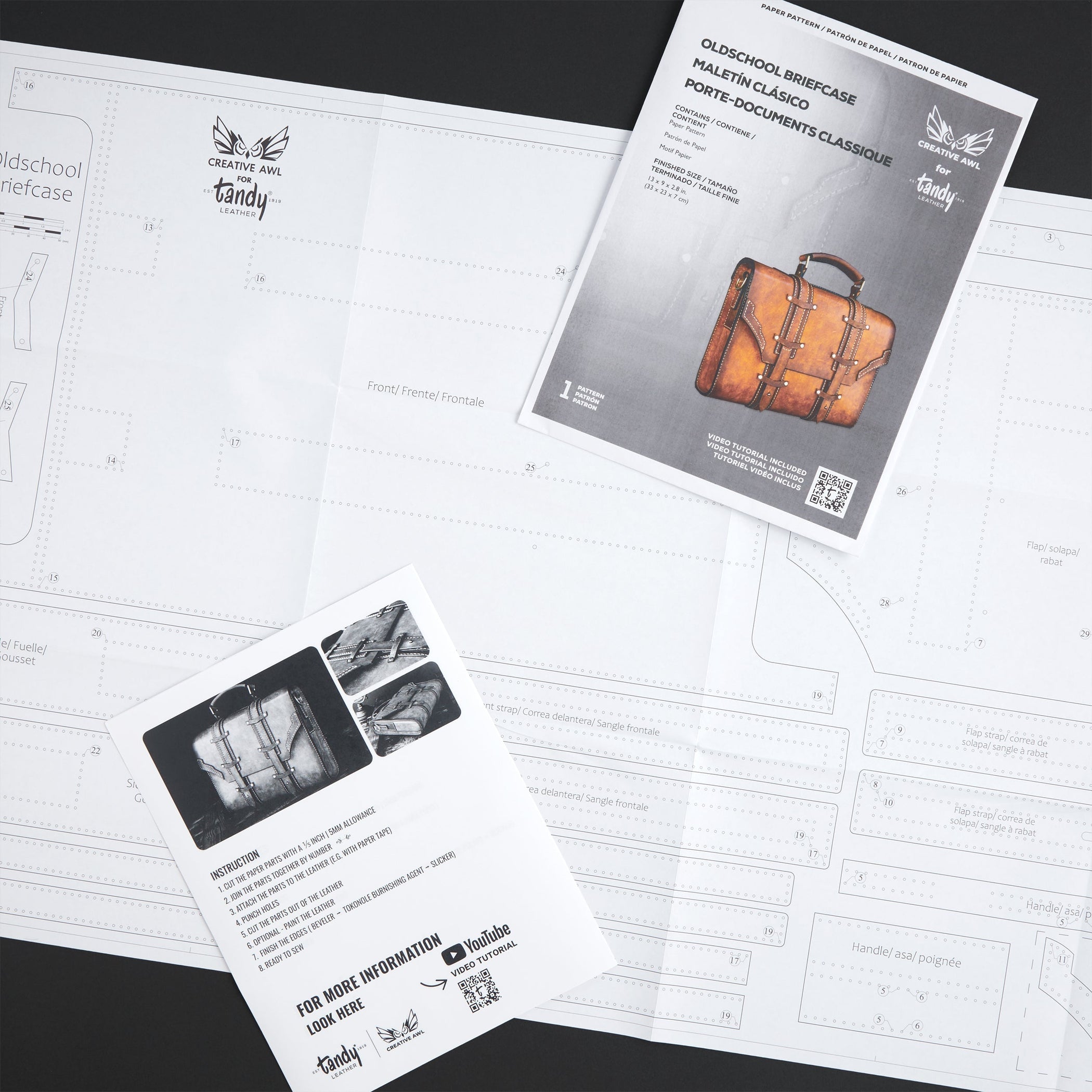Creative Awl Old-School Briefcase Paper Pattern — Tandy Leather, Inc.
