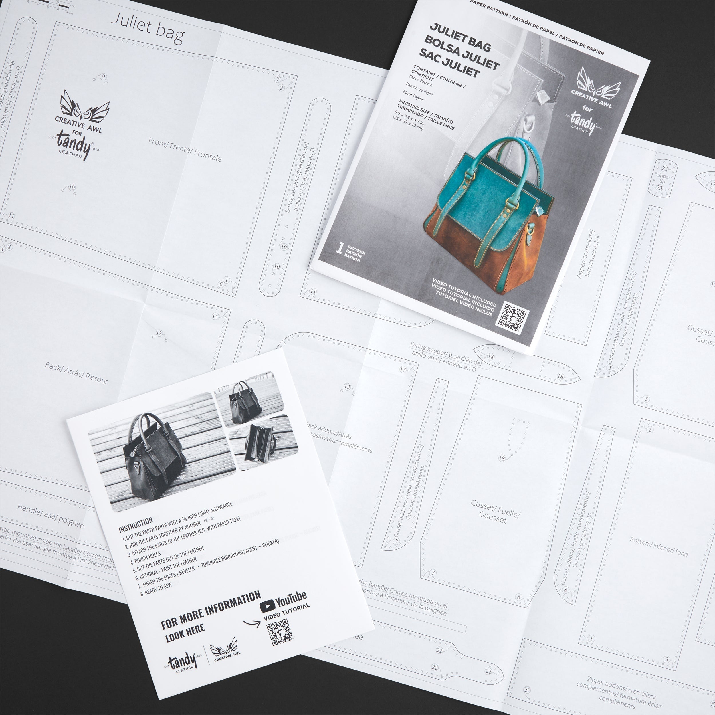 Creative Awl Juliet Bag Paper Pattern — Tandy Leather, Inc.