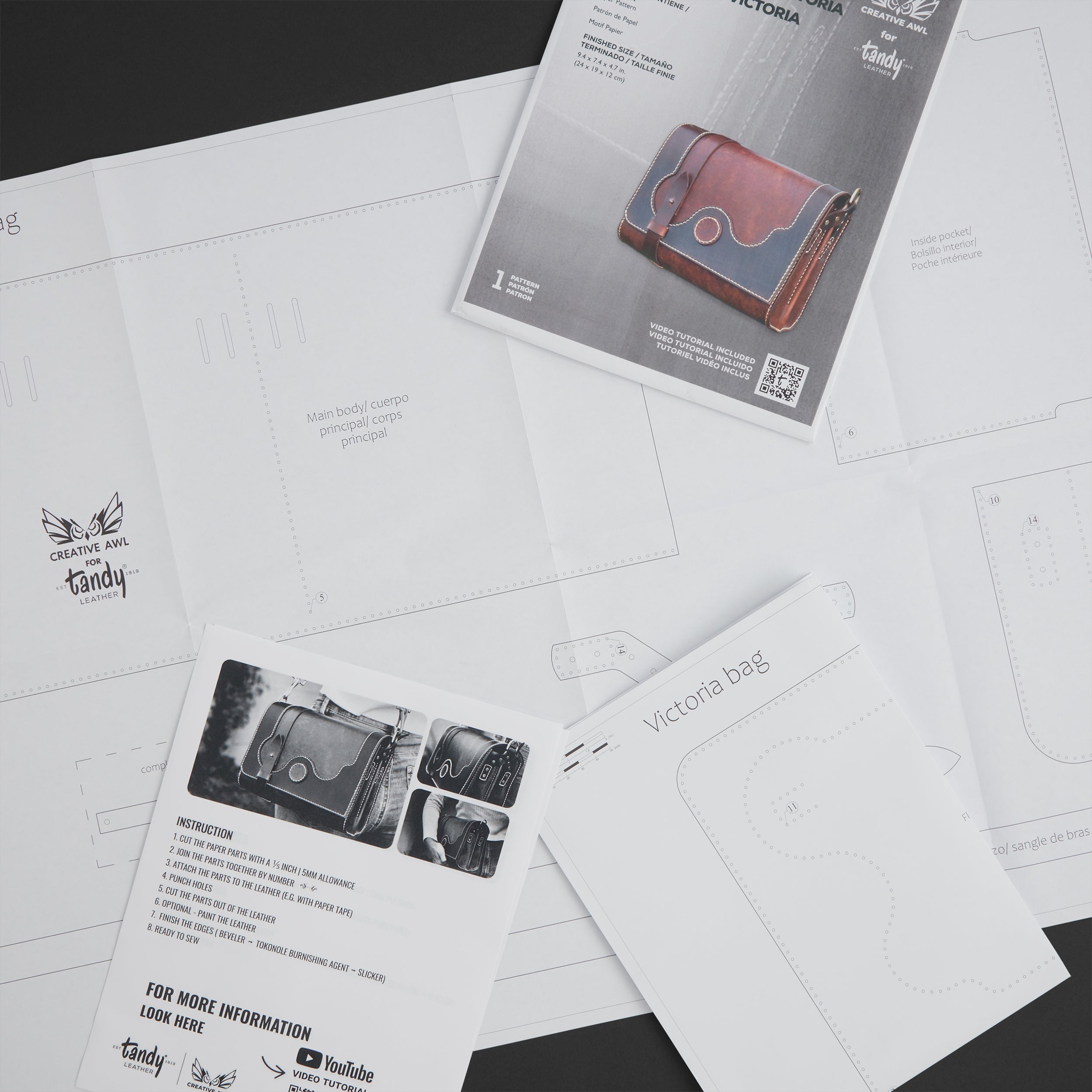 Creative Awl Victoria Bag Paper Pattern — Tandy Leather, Inc.