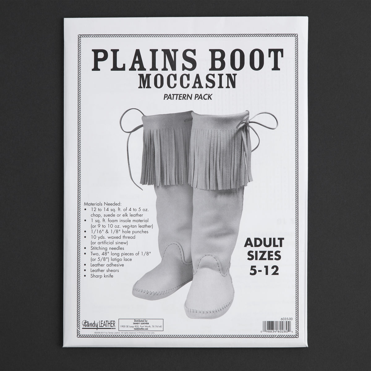 Adult Plains Boot Moc Pattern Pack — Tandy Leather, Inc.