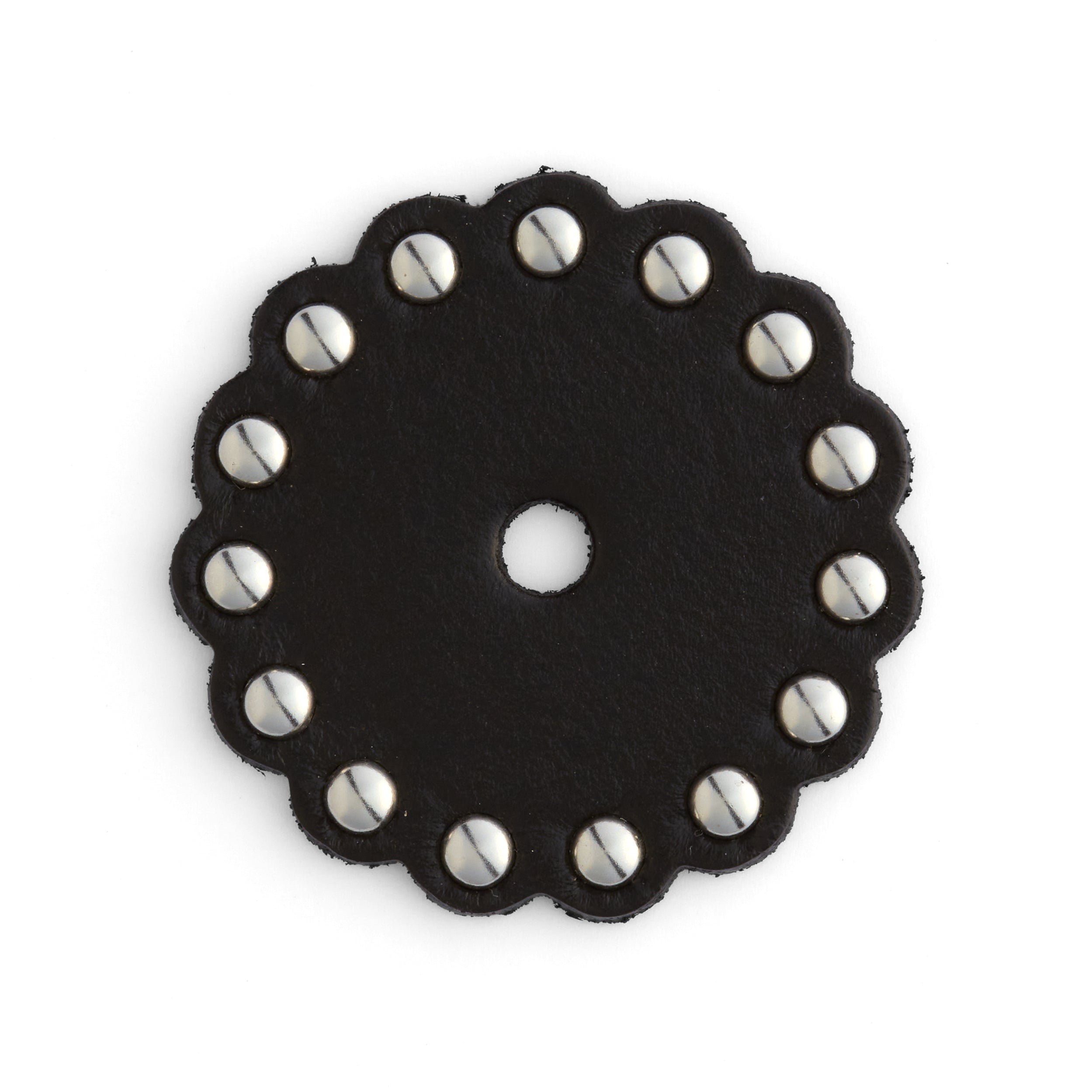 Scalloped Black Leather Conchos — Tandy Leather, Inc.