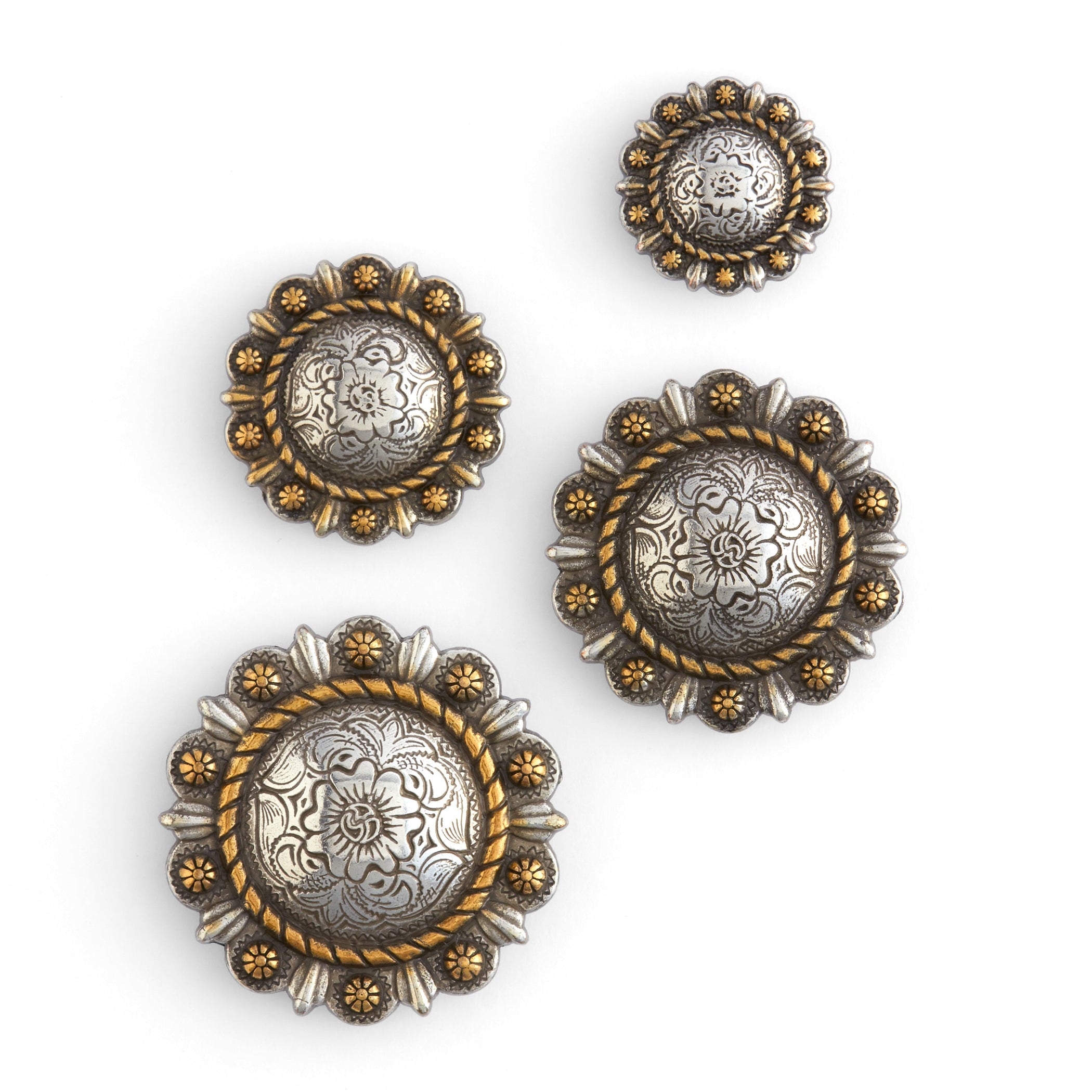Roped Berry Round Conchos | Tandy Leather — Tandy Leather, Inc.