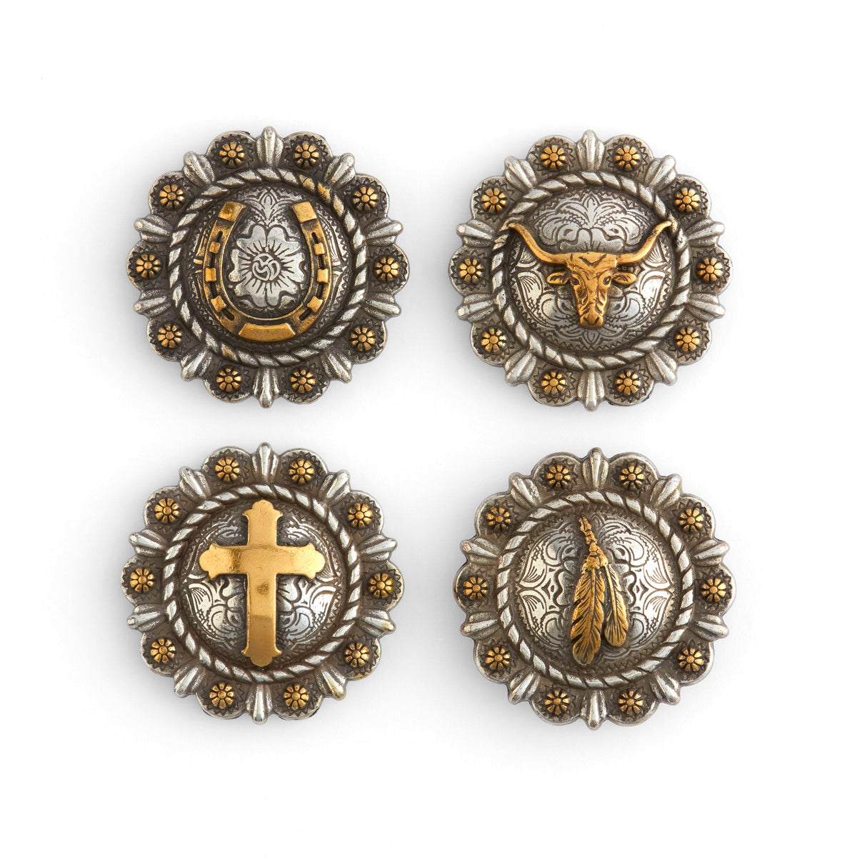 Roped Berry Round Conchos With Center Motif | Tandy Leather — Tandy ...