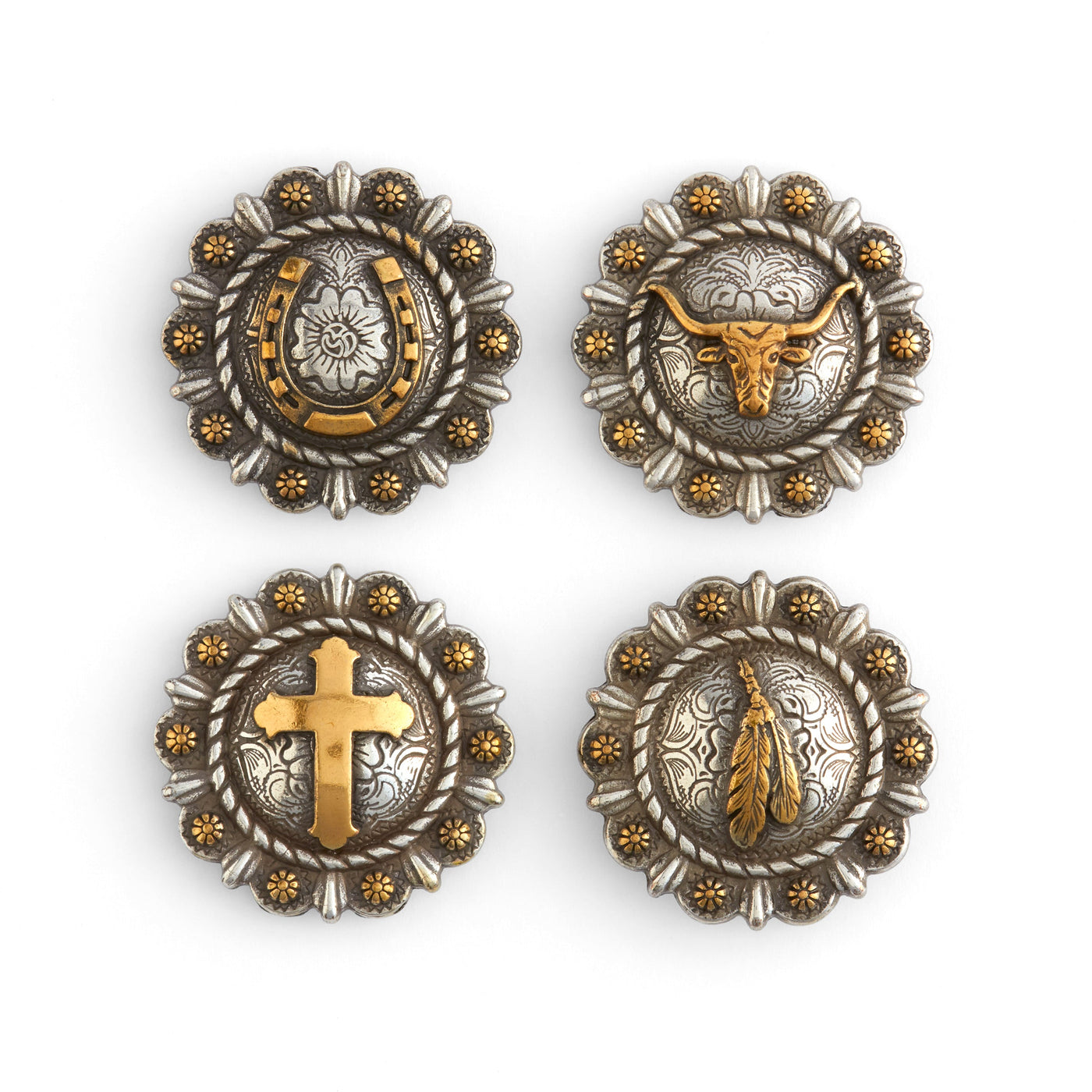 Roped Berry Round Conchos With Center Motif — Tandy Leather, Inc.