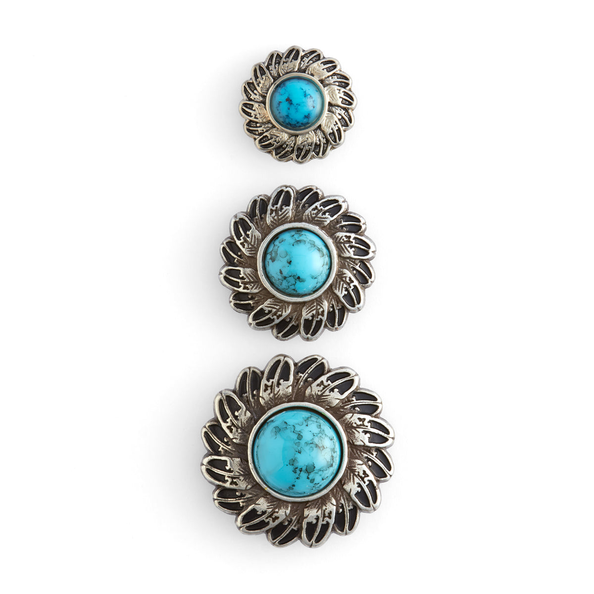 Turquoise Feather Conchos — Tandy Leather, Inc.