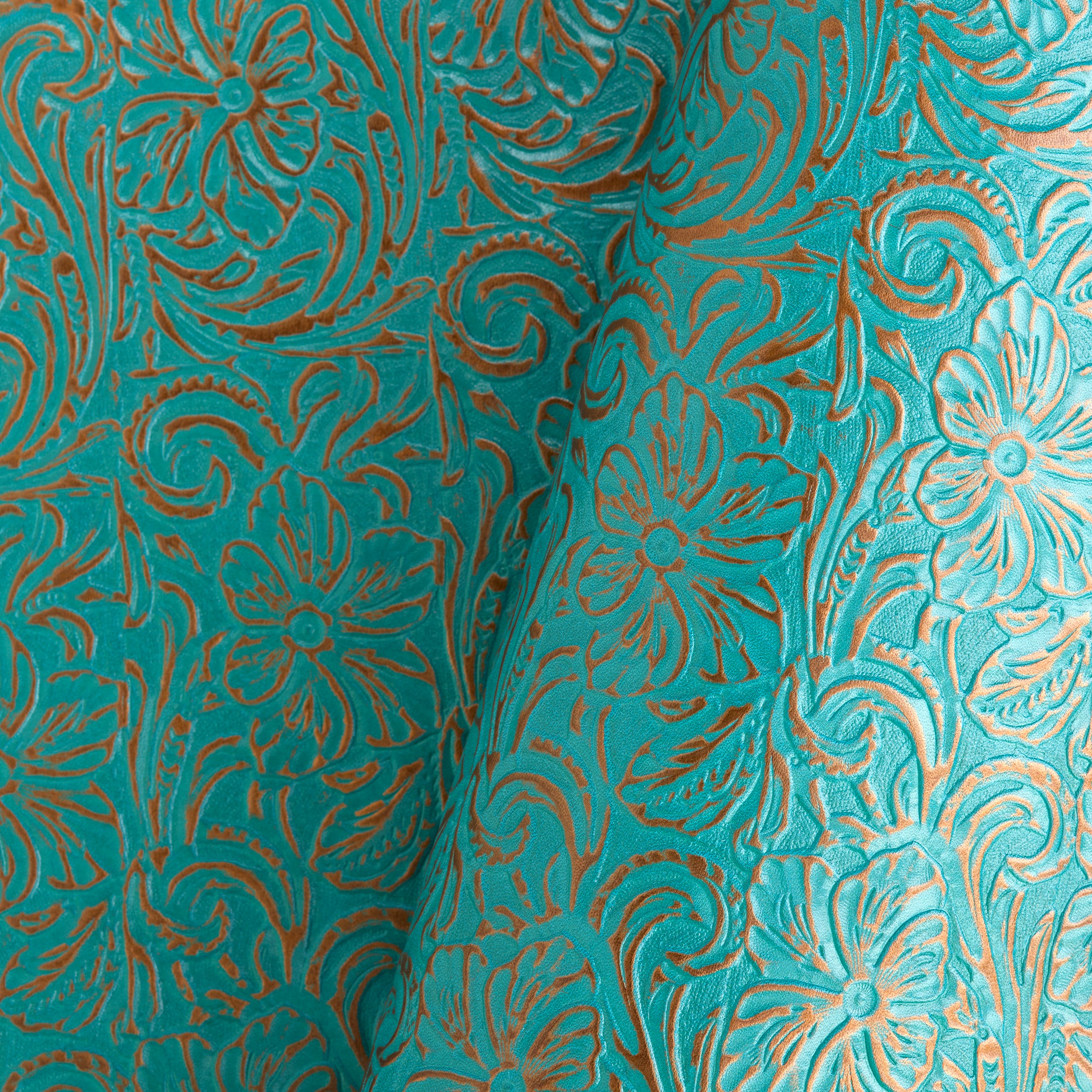 Metallic Floral Embossed Single Shoulder Turquoise — Tandy Leather, Inc.
